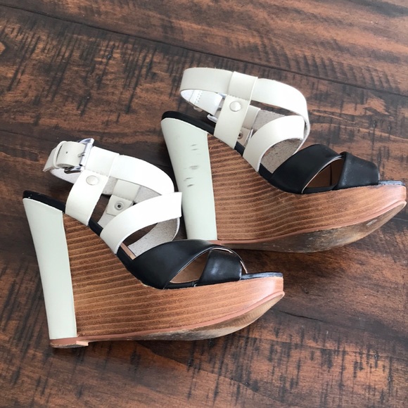 Aldo | Shoes | Aldo Black And White Wedges | Poshmark
